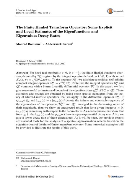 The Finite Hankel Transform Operator Some Explicit And Local Estimates