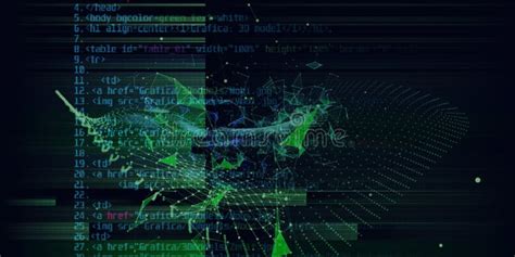 abstract polygonal background with code grid algorithm and blurred
