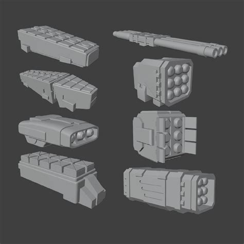 🤖 Custom Mech Armament Pack Vol 2 Missile Pods・free Stl File For 3d