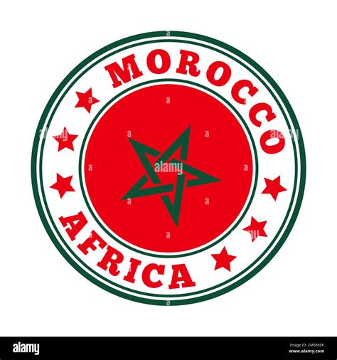 Morocco Sign Round Country Logo With Flag Of Morocco Vector