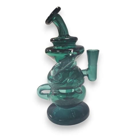 6 Teal Micro Recycler Glass Water Pipe Veekay Wholesale