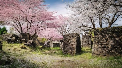 만발한 꽃을 보여주는 폐허 나루세 성터 공원의 벚꽃 고화질 사진 사진 공장 배경 일러스트 및 사진 무료 다운로드 Pngtree