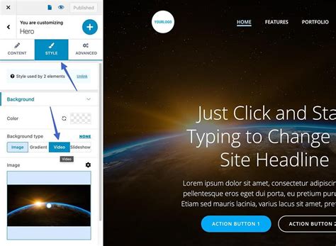 how to add a video background to a wordpress site