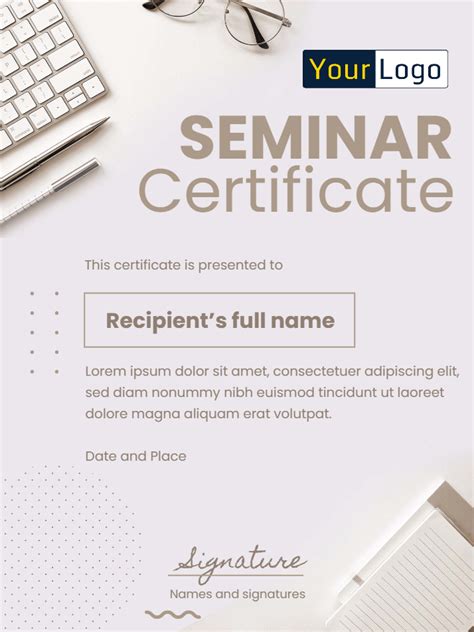 Free Seminar Certificate Templates Virtualbadge Io