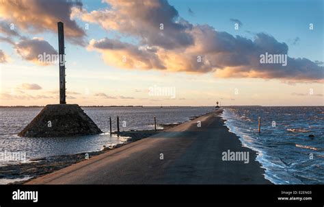 France Vendee Beauvoir Sur Mer Passage Du Gois The Road At Rising
