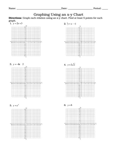 graphing using an x y chart printable pdf download