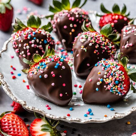 Chocolate Covered Strawberries With Sprinkles Sprinkle Topped Sweet