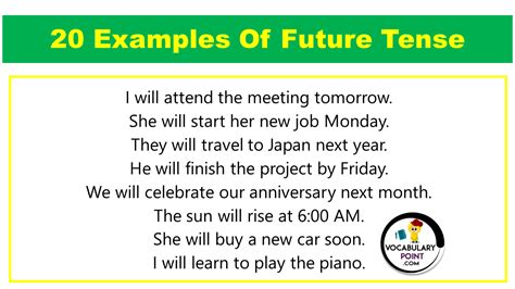 Future Tense In English Examples