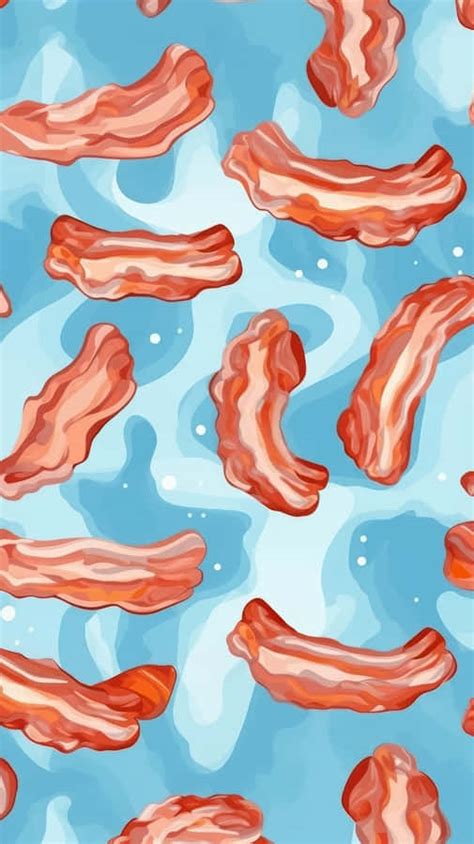 Download Free Floating Bacon Pattern Wallpaper