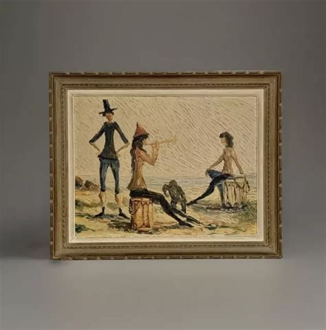 TABLEAU ANCIEN HSB paysage chevaux Camargue scène animée Circky André