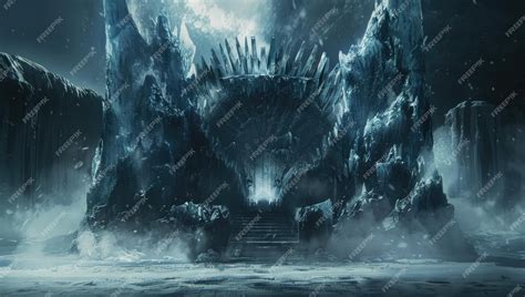 A Throne Made Of Ice Fantasy Game Concept Art Throne Room Background