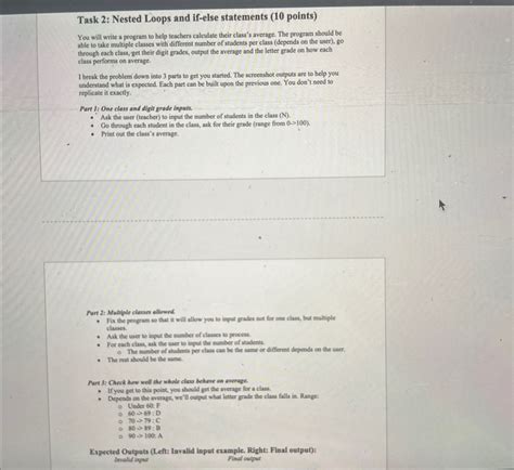 Solved In Code C Task 2 Nested Loops And If Else