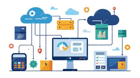 Premium Vector A Detailed View Of A Cloudbased Quality Control System With Various Data Inputs