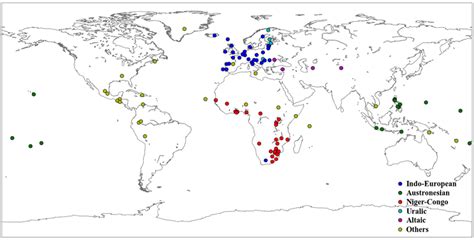 Map And Language Families Of Languages In Our Data Set Download
