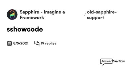 Sshowcode Sapphire Imagine A Framework