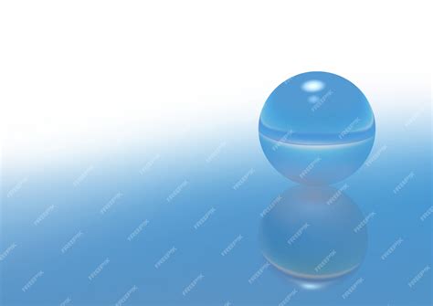Premium Vector Blue Glass Sphere With Reflection