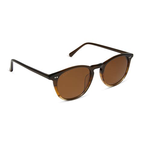Jaxson Xl Square Sunglasses Whiskey Fade And Brown Diff Eyewear