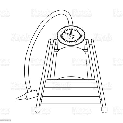 발 펌프 자동차 단일 아이콘 디자인에 대 한 개요 스타일에 대 한 자동차 정비 역 벡터 기호 재고 일러스트 레이 션 웹입니다