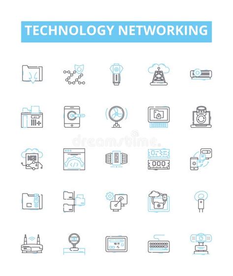 Technology Networking Vector Line Icons Set Networking Technology Lan Wan Tcp Ip Wi Fi