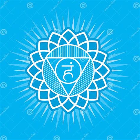 Vishuddha Ejemplo Plano Del Cuadrado Del Vector De Chakra Para El