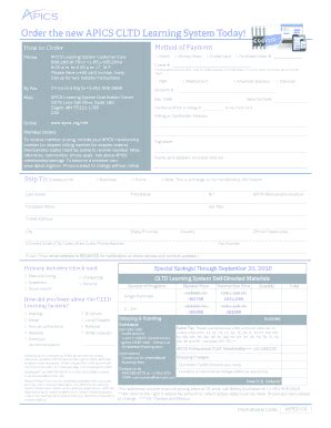 Fillable Online APICS Learning System Customer Care Fax Email Print PdfFiller