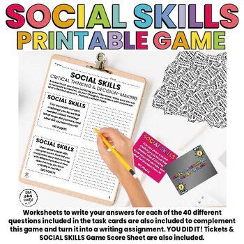Social Problem Solving Skills Activities Printable Game Reflections BRIGHT