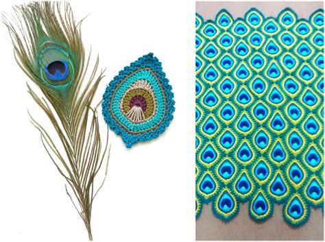 Peacock Feather Applique Weave Crochet