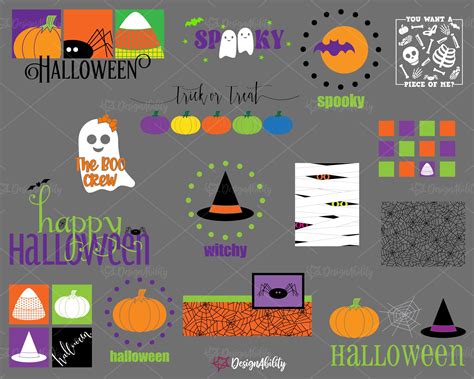 Halloween Bundle Clipart Set Vector SVG Pngs Etsy