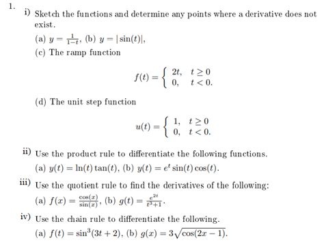 Solved I Sketch The Functions And Determine Any Points