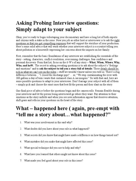 Asking Probing Interview Questions Question Psychology
