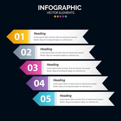 Free Vector 5 Steps Infographics Design Vector And Marketing Can Be Used For Workflow Layout
