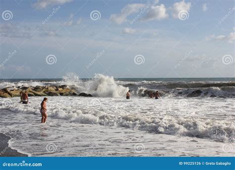 People Bathing In Rough Seas Editorial Photo Image Of Warns Cliff 99225126