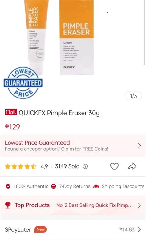 Quick Fx Pimple Eraser On Carousell
