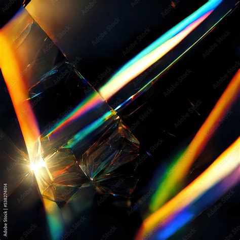 Crystal Prism Diamond Background Overlay Digital Art Reflection Refraction Closeup Macro Gem