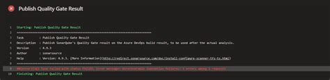Sonarqube Azure Devops Task Publish Quality Gate Result Task Is