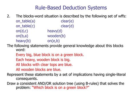 Ppt Rule Based Deduction Systems Powerpoint Presentation Free Download Id 1363867