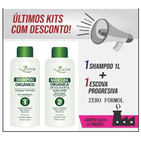 Kit Escova Progressiva Sem Formol Sem Cheiro Sem Ardencia Criança Pode