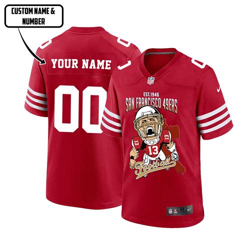 San Francisco 49ers Player Art Strong Map Pattern Jersey Men Red