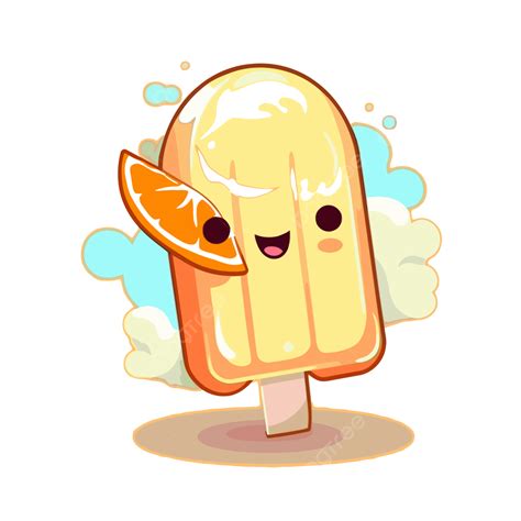Creamsicle Clipart Cute Popsicle With A Slice Of Orange Cartoon Vector Orange Clipart Cute