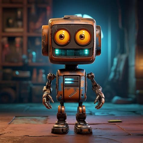 Premium Ai Image 3d Small Rust Robot