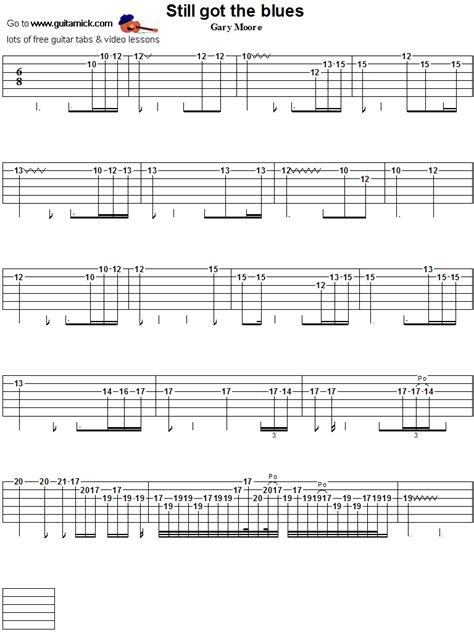 Acoustic Guitar Tab Blues Solo 13 Blues Guitar Blues Slow And Easy