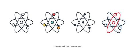 Physics Icon Logo Vector Illustration Quantum Stock Vector Royalty