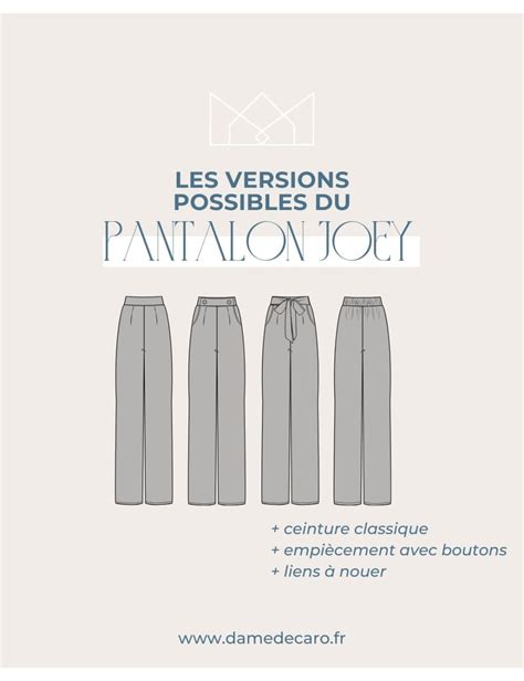 Patron Couture Pantalon Femme Taille Haute Joey Pdf