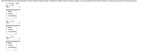 solved given the following price demand function find the