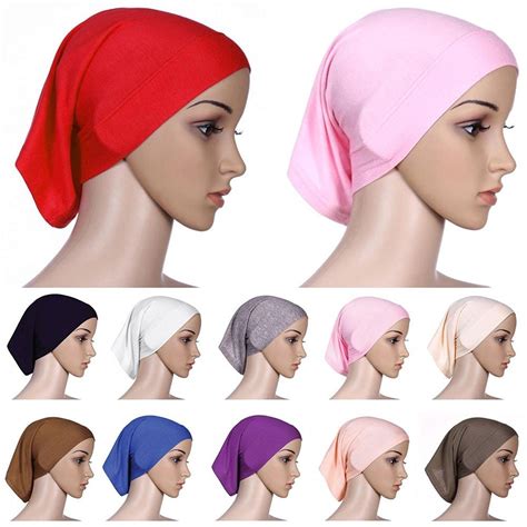 Islamic Muslim Hijab Women S Head Scarf Cotton Underscarf Cover Headwrap Bonnet Camel