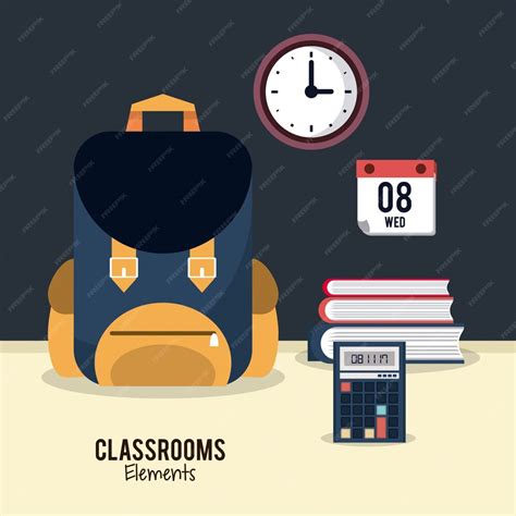 Premium Vector Classroom Elements Design