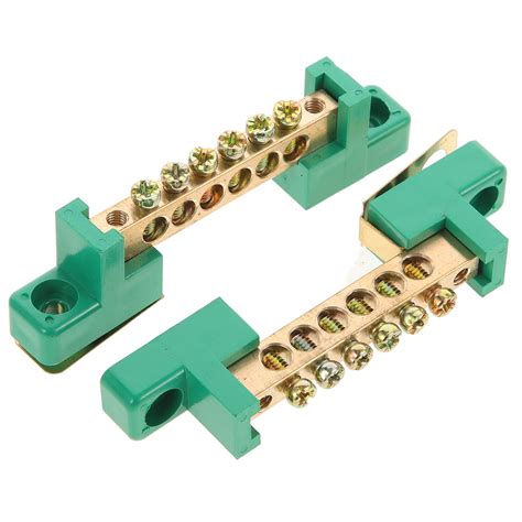 2pcs Copper Ground Bars Grounding Busbar Bar Grounding Block With 6