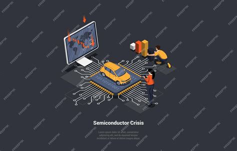 premium vector concept of semiconductor crisis economy crisis