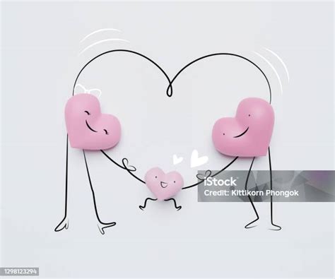 사랑과 가족의 상징으로 하트 캐릭터의 3d 보험 건강 관리 개념 0명에 대한 스톡 사진 및 기타 이미지 0명 3차원 형태