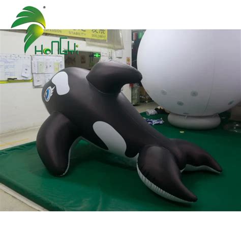 Inflatable Whale Toy By Hongyi Pvc Riding On Black